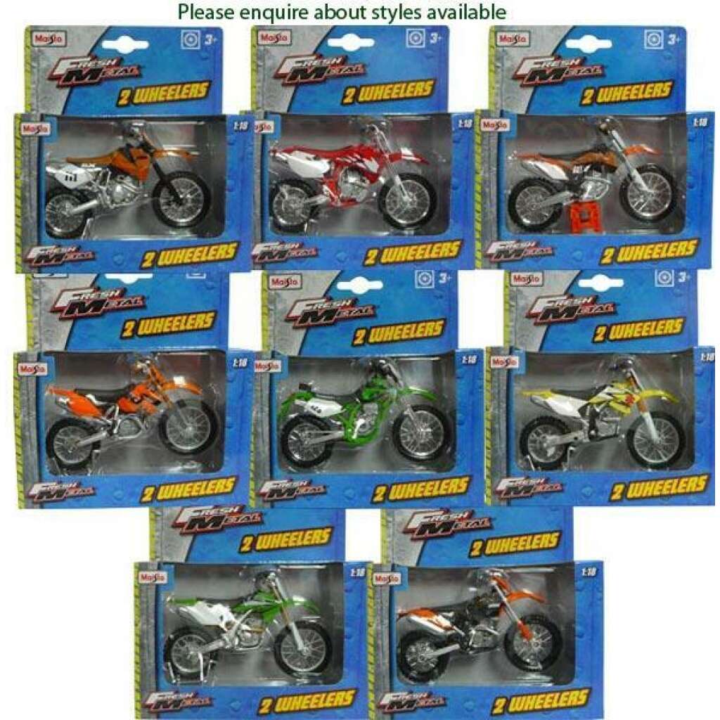 1:18 MAISTO 2 WHEELERS DIRT BIKE ASSORTMENT – The Pet & Hobby Shop ...
