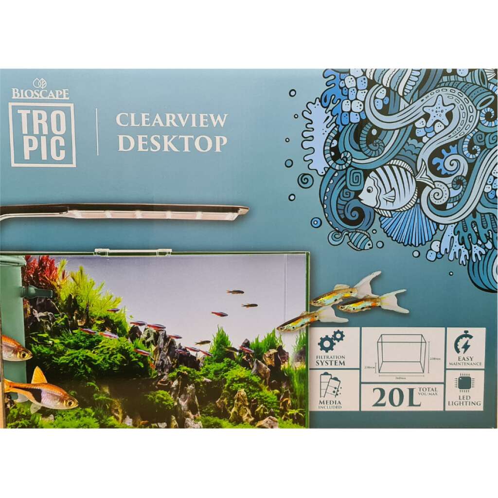Bioscape Tropic Clearview 20 Litre Desktop Aquarium – The Pet & Hobby ...