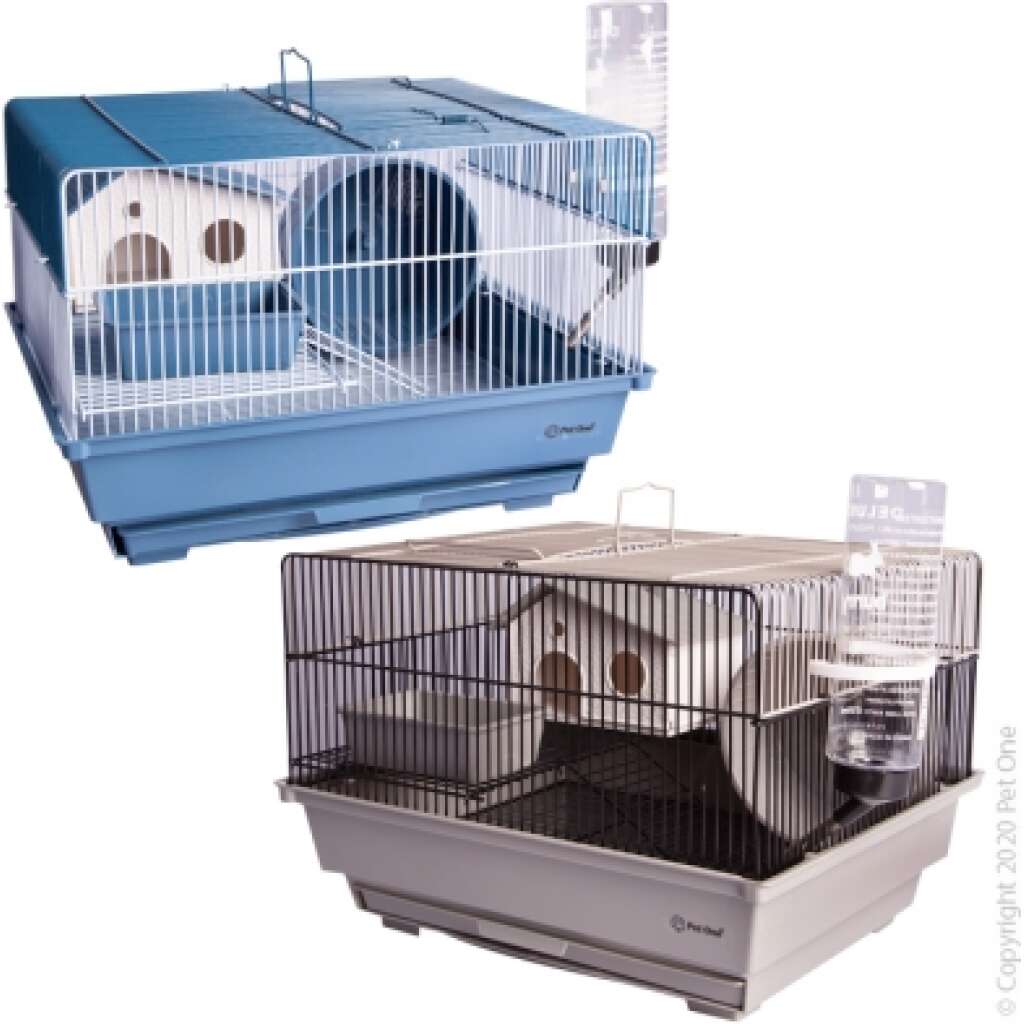PETONE Mouse Cage With Wheel & House – blue/white – The Pet & Hobby ...